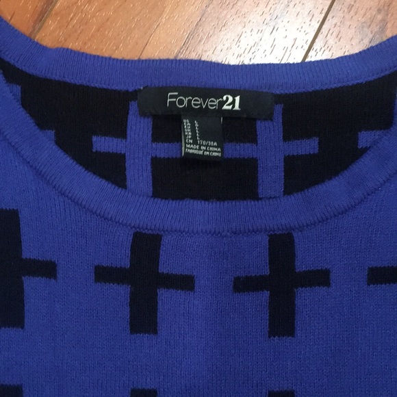 Forever 21 | Sweaters | Cross Sweater Very Soft Like New Blue And Black ...